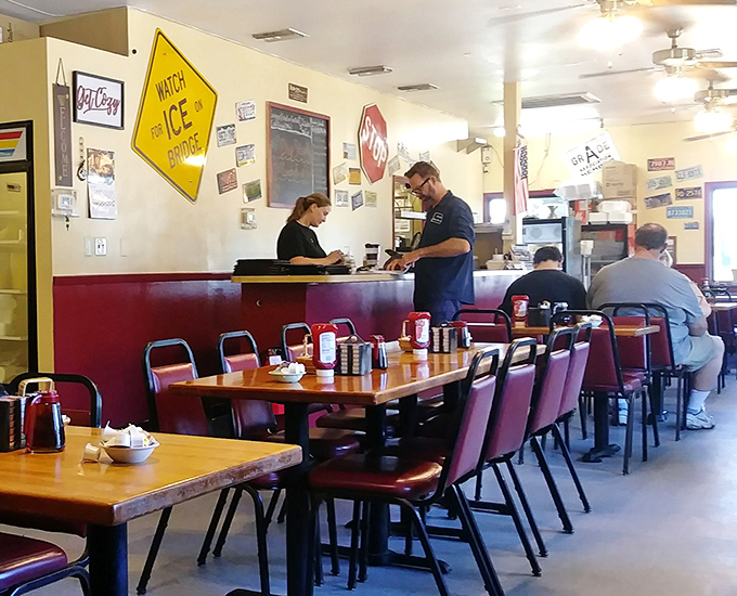 Where the magic happens: the counter where orders are placed and local news is exchanged with equal importance.