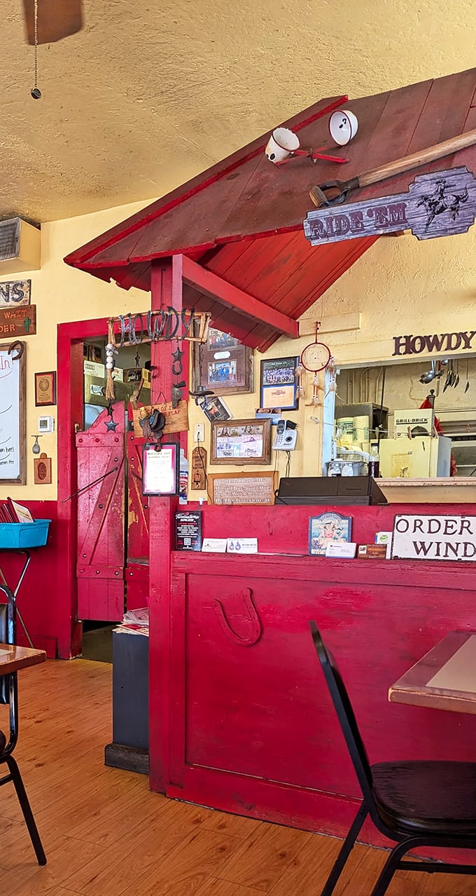 The order window with its barn-like design isn't just functional &ndash; it's a portal to breakfast happiness.