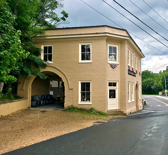 Rolling hills and rustic buildings at this vineyard create the kind of view that makes postcards jealous.