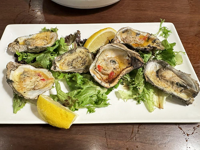 These oysters aren't just served—they're presented like the briny jewels they are, each one a perfect taste of the Chesapeake.