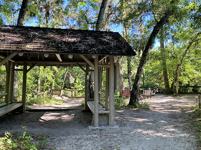 This rustic pavilion has witnessed countless family picnics and at least one teenager explaining why they have no cell service.