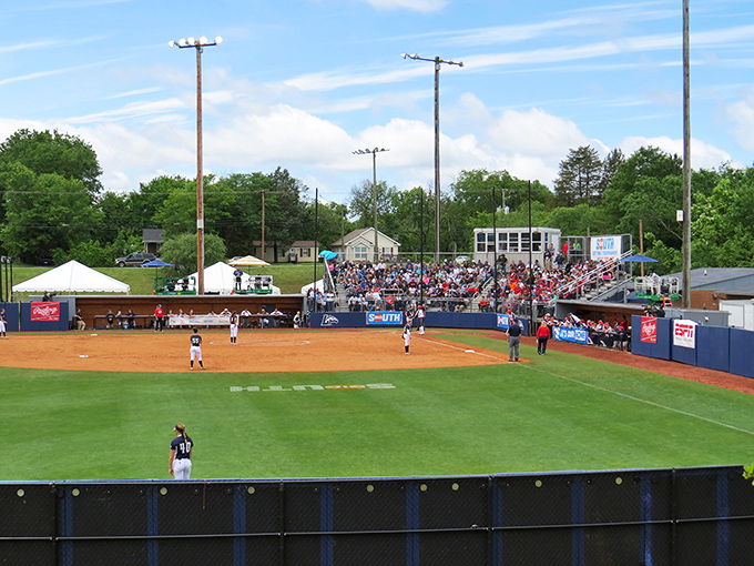 America's favorite pastime plays out on Farmville's baseball diamond, where community spirit is as strong as the crack of the bat.