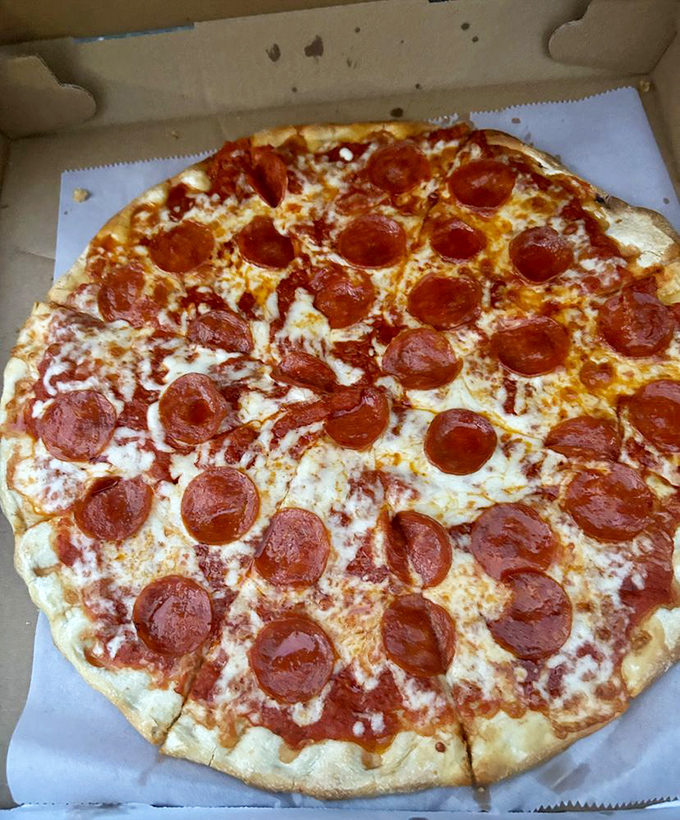 Proof that sometimes the simplest pizzas tell the most delicious stories – no fancy toppings required.