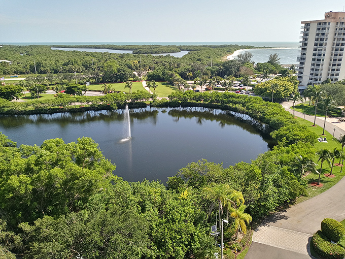 A bird's-eye view of paradise &ndash; where manicured gardens and wild mangroves create the perfect balance of civilization and untamed Florida beauty.