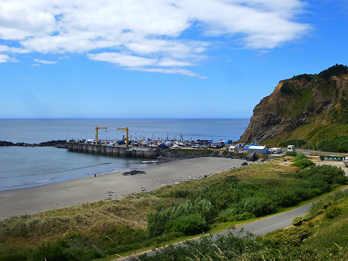 The Port of Port Orford&mdash;where boats don't float, they fly. This unique dolly dock system is engineering ingenuity born of necessity.