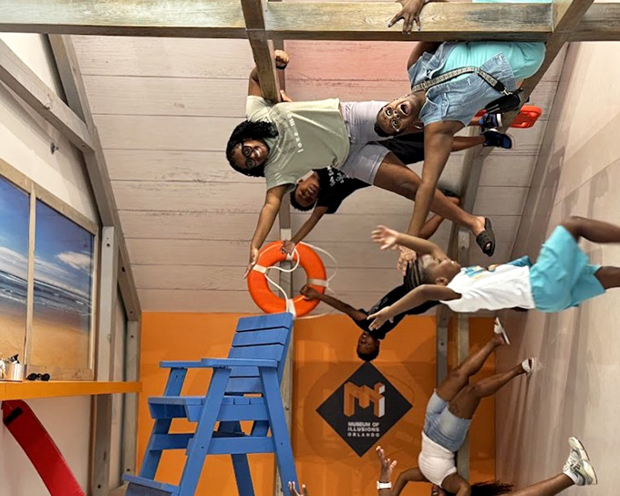 In the Reversed Room, the floor becomes the ceiling and suddenly you're Spider-Man without the radioactive spider bite or responsibility.