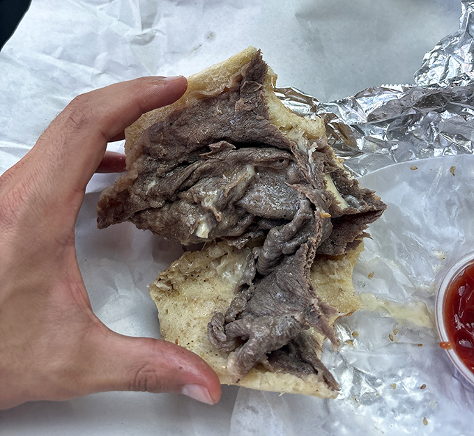 A roast beef sandwich so perfectly constructed it deserves its own exhibit at the Philadelphia Museum of Art.