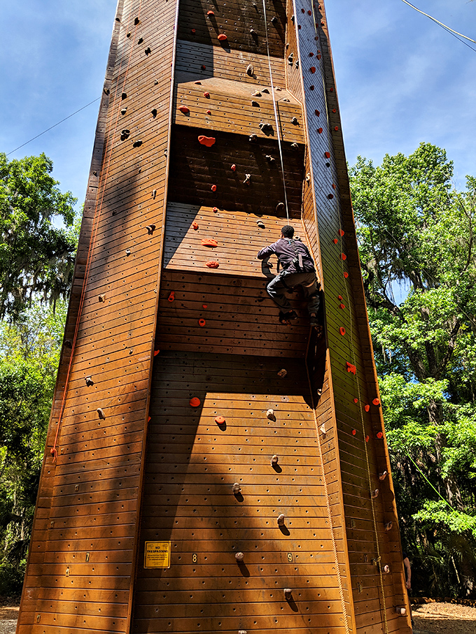 Who needs a gym membership when you've got this climbing wall surrounded by Florida's finest natural scenery?