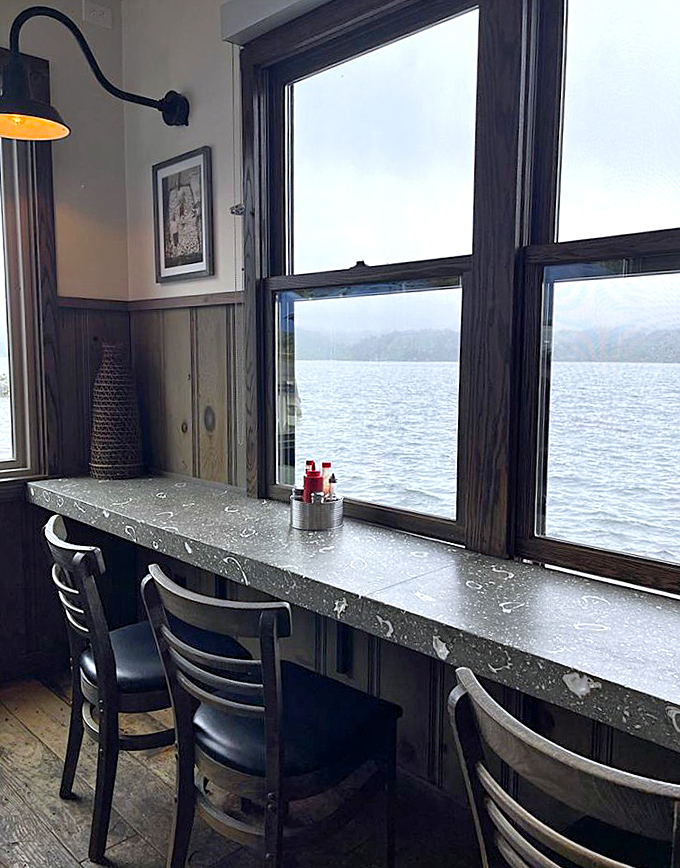 Window seats that turn lunch into dinner and a show, starring Tomales Bay in all its moody glory.