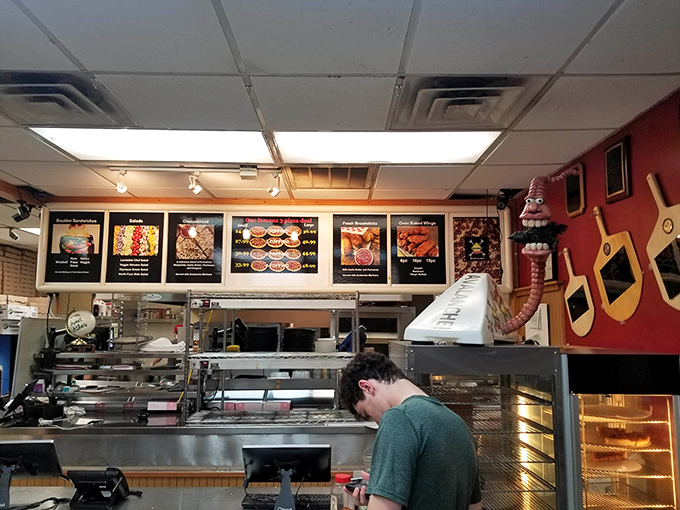 Where pizza dreams come true&mdash;the ordering counter where decisions are made and anticipation begins its delicious build.