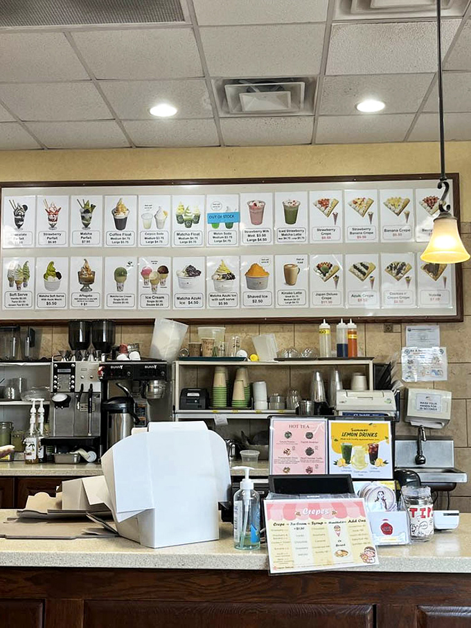 Behind this counter, dreams are dispensed in the form of parfaits, crepes, and shaved ice that would make even summer in Ohio bearable.