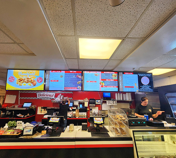 Behind this counter, sandwich artists perform their daily magic, transforming simple ingredients into edible masterpieces.