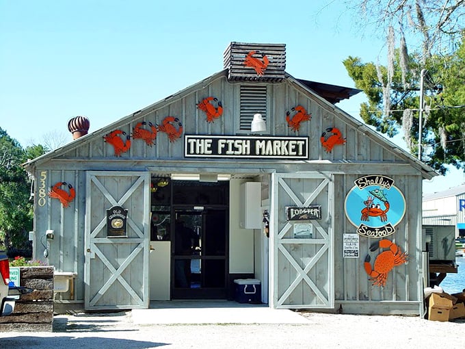 A weathered fish market that looks like it stepped out of Old Florida's greatest hits.