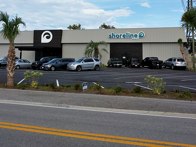 Shoreline Church&mdash;where Sunday services might include prayers for good weather, great fishing, and reasonable vacation rental prices. 