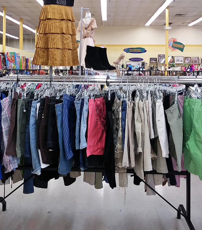 Fashion democracy in action &ndash; shorts and skirts of every length and color hang in perfect harmony, awaiting their next summer outing.