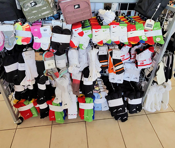 The sock wall at Nike &ndash; because even your ankles deserve a little excitement at prices that won't make you sweat.