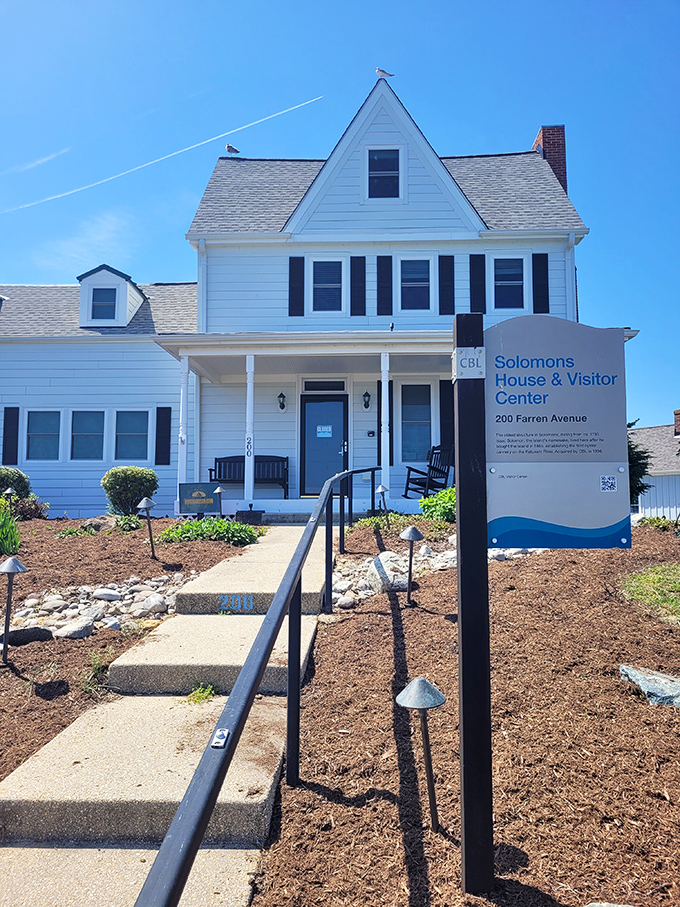 The Solomons Visitor Center welcomes travelers with classic coastal architecture and the promise of insider tips for exploring this waterfront gem.