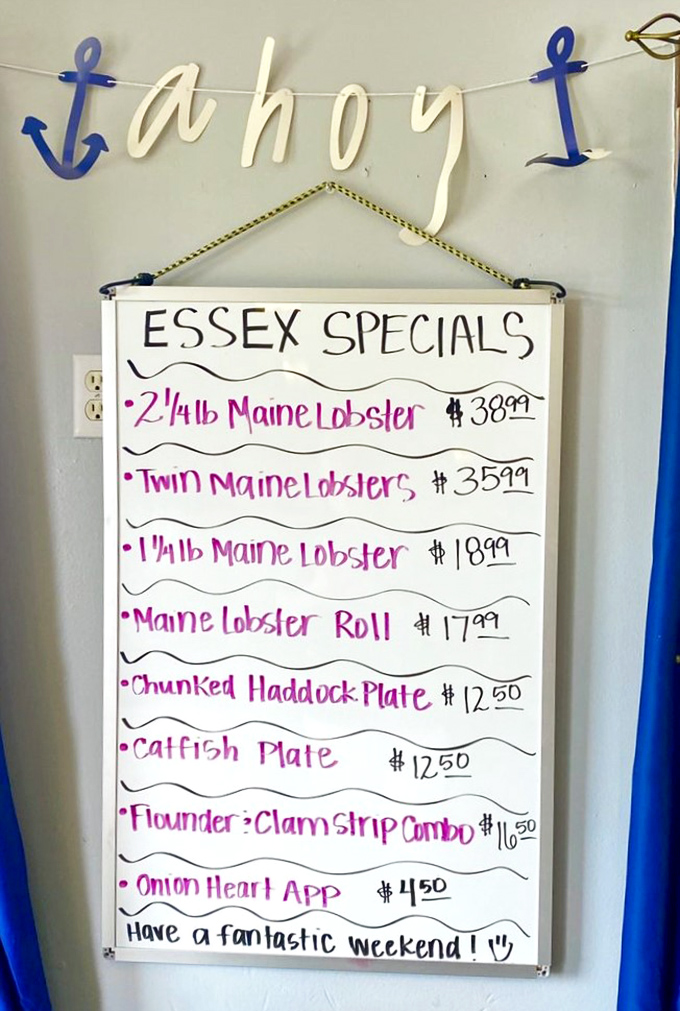 The specials board tells you everything you need to know: Maine lobster is the star of this show.