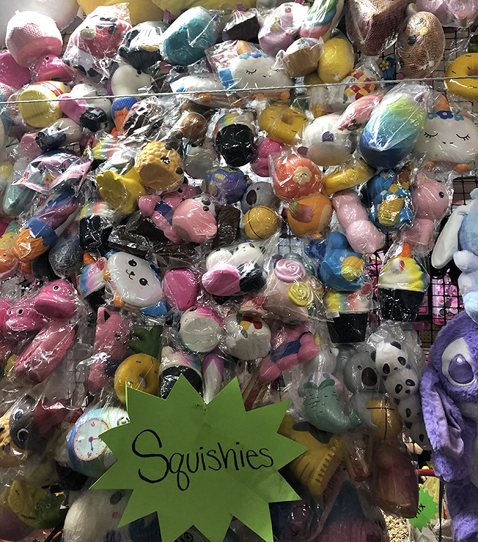 Squishies galore! The stress-relief toys that somehow multiply like rabbits in every kid's bedroom across America.