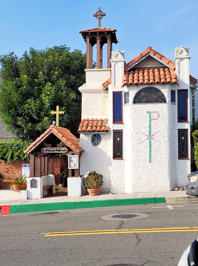 St. Francis by the Sea Church looks like it was plucked from a Mediterranean village and placed in California by a very considerate deity.