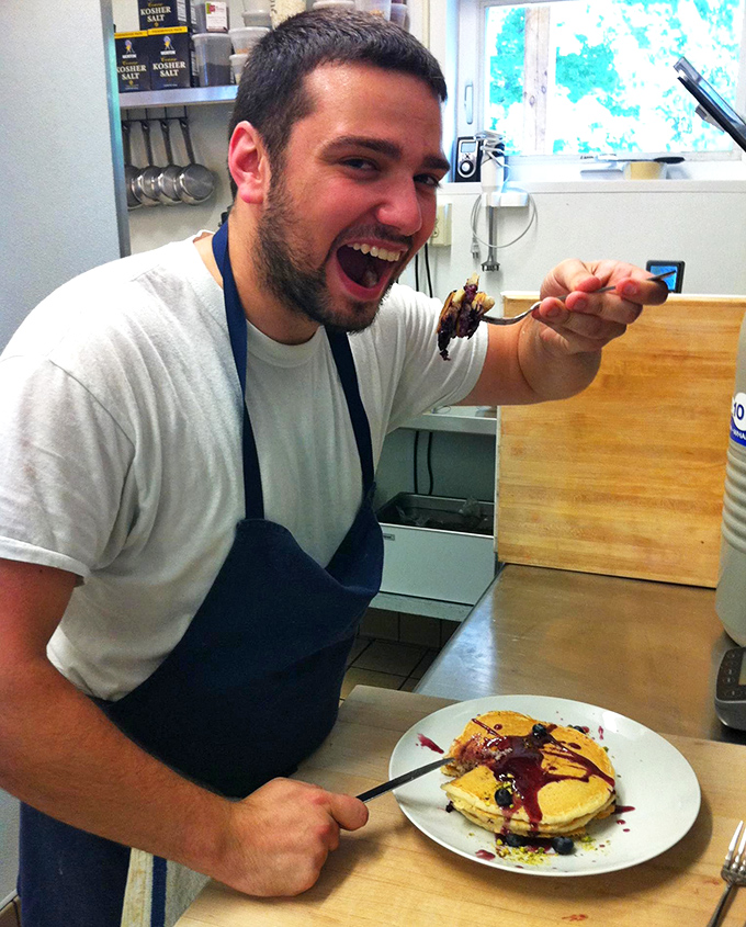Passion is the secret ingredient you can't fake. When your chef is this excited about pancakes, you know you're in good hands.