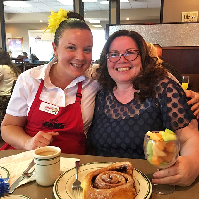The kind of server-customer relationship that reminds you restaurants aren't just about food, but the human connections made over cinnamon rolls.