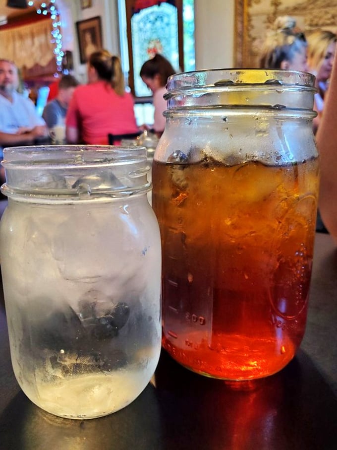 Mason jar drinks &ndash; where Southern charm meets practical hydration. Sweet tea so authentic it practically has an accent.