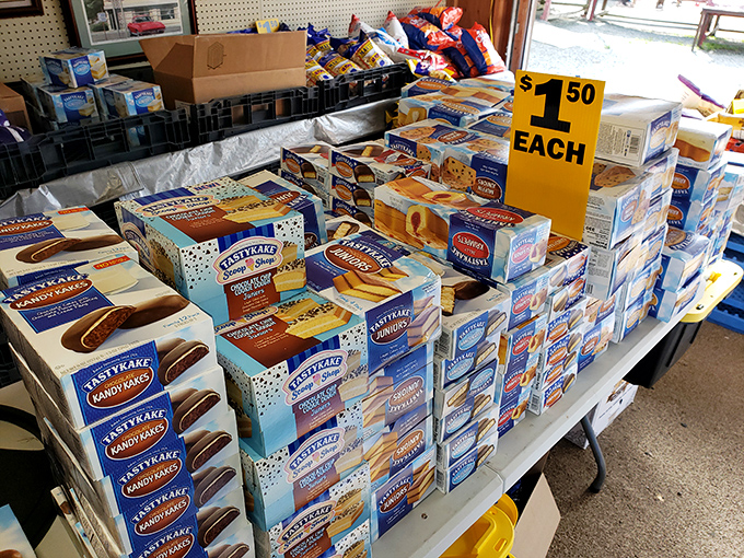The Pennsylvania snack food hall of fame, featuring Tastykakes at bargain prices—because treasure hunting builds an appetite.
