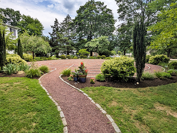 The Community Labyrinth offers a peaceful path for contemplation, where every step inward is also a step toward clarity.