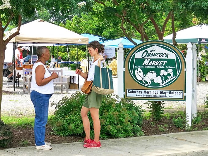 The Onancock Market brings neighbors together in a dance as old as commerce itself, where conversations flow as freely as the coffee.