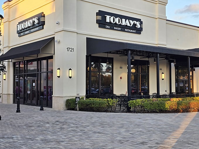 TooJay's corner location offers the perfect refueling station for shoppers whose credit cards need a break as much as their feet do.