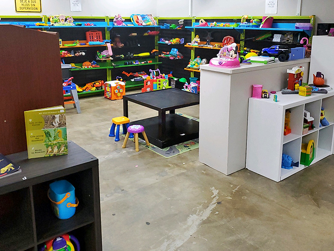 The toy section: where nostalgia meets practicality and parents discover their children might enjoy the same things they did.