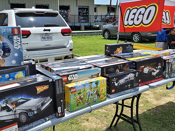 LEGO sets galore! Childhood nostalgia meets collector's paradise in this colorful display of building block brilliance.