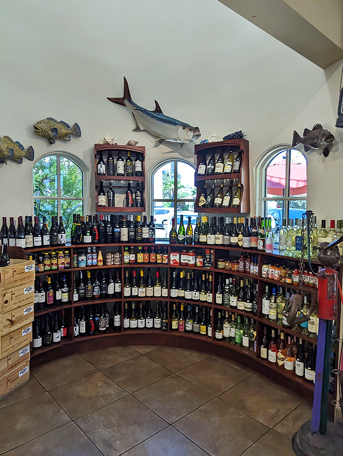 The wine selection proves that sometimes seafood's perfect partner isn't another fish, but rather a well-chosen bottle of vino.