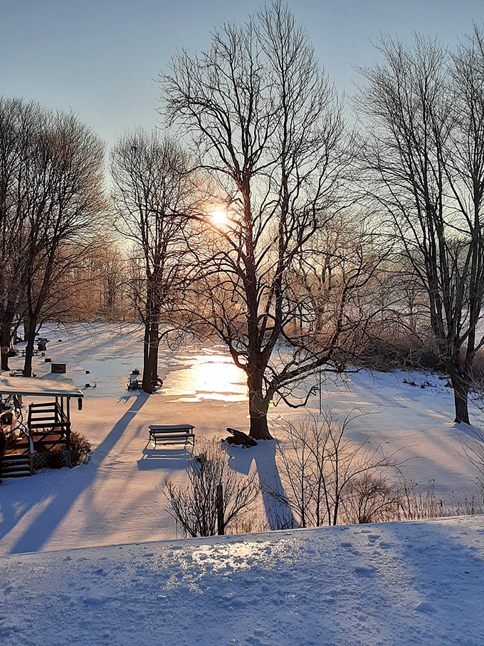 Winter transforms the park into a snow globe scene that would make Norman Rockwell reach for his brushes.