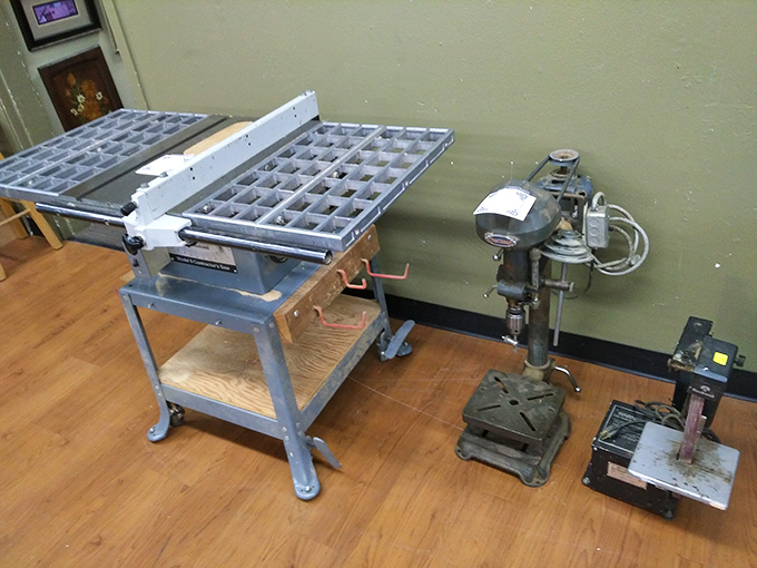 Workshop tools that have built dreams and fixed nightmares. That table saw has probably created more furniture than an IKEA assembly line.
