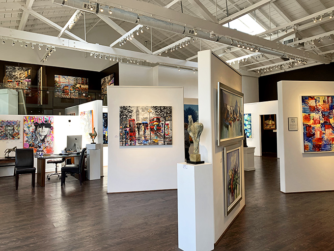Carmel's art galleries showcase creativity under soaring ceilings, where white walls let the colors do all the talking.