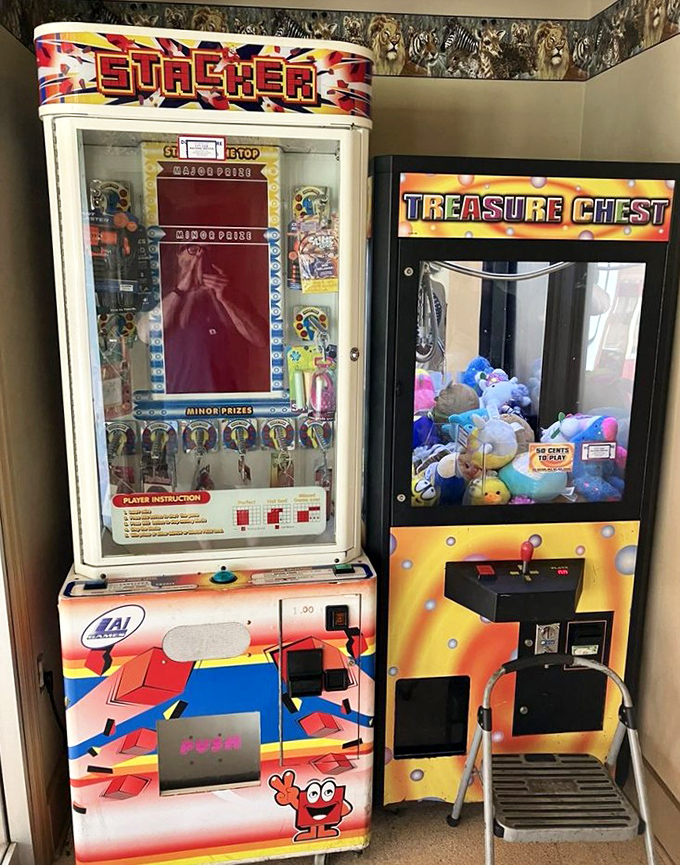 Every great tavern needs a game corner. These vintage machines have witnessed countless celebrations after someone finally conquered that claw machine.