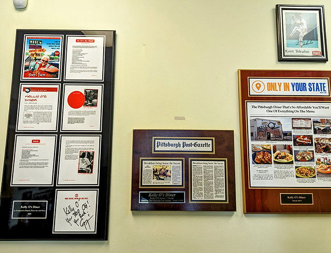 The wall of fame tells stories of culinary pilgrimages and media recognition&mdash;proof that breakfast excellence doesn't go unnoticed for long.