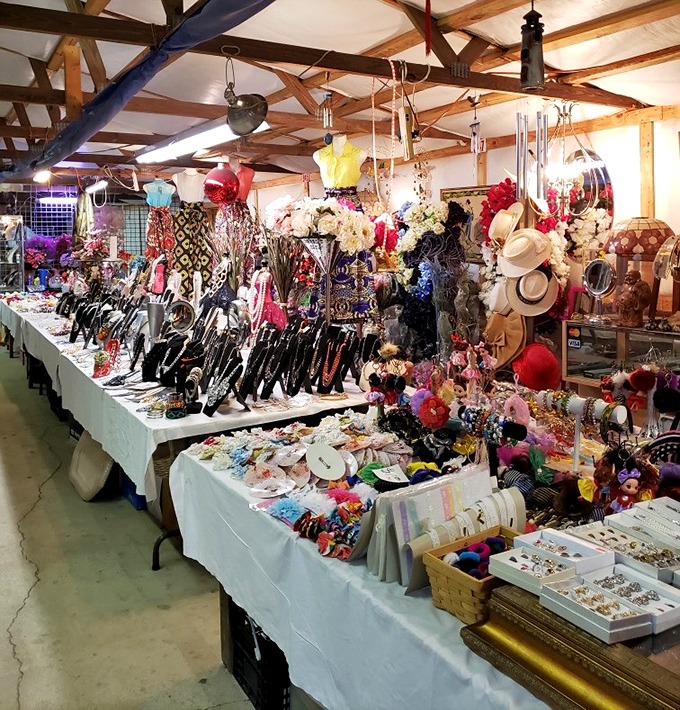 Accessories as far as the eye can see! This explosion of color and texture is where minimalists break their vows and maximalists feel completely vindicated.