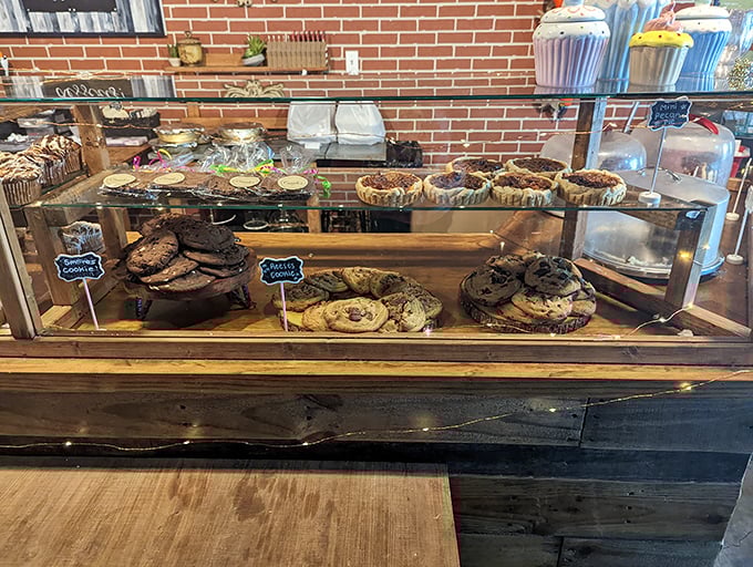 This bakery case doesn't just display desserts; it showcases edible art that makes willpower crumble faster than their perfectly flaky pastries.