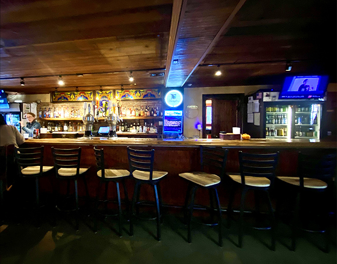 The classic American bar done right. Wood-paneled ceilings, well-worn bar stools, and the gentle glow of neon beer signs create perfect ambiance.