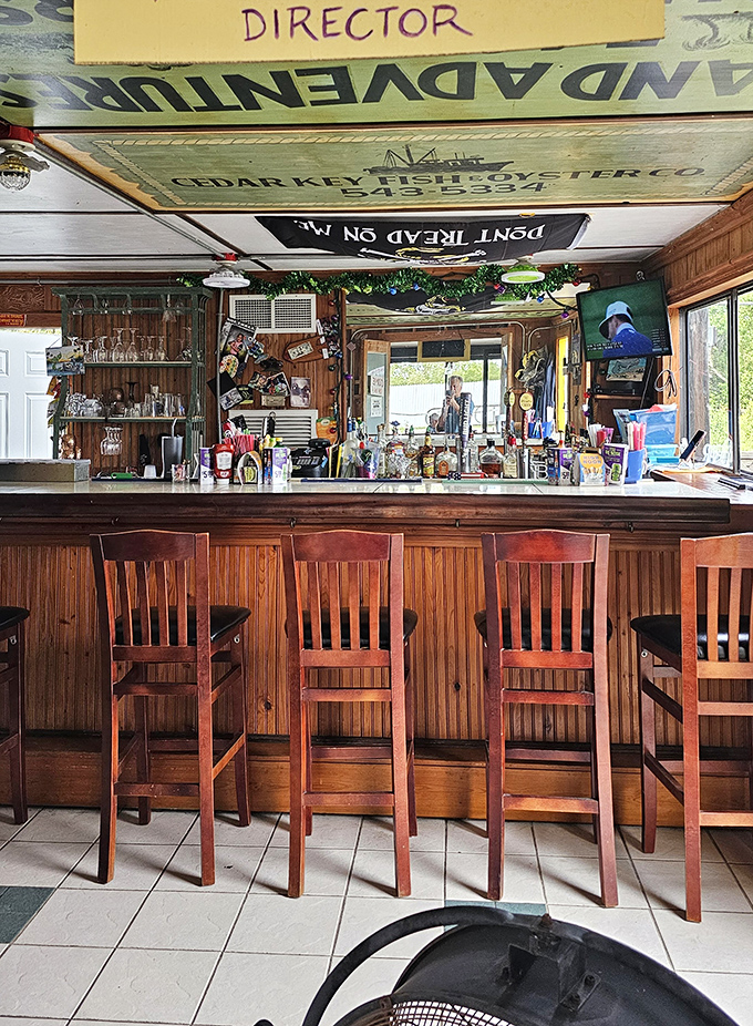 The bar area isn't just for drinks &ndash; it's command central for Annie's operation, where orders are called and local gossip is exchanged in equal measure.