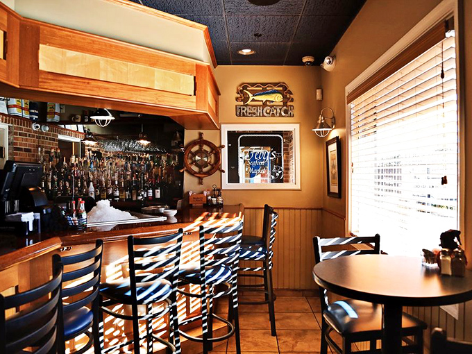 The bar area strikes that perfect balance between "I'm treating myself" and "I feel completely at home" that makes regulars out of first-timers.