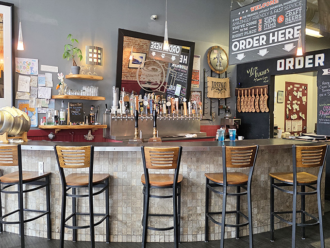 The tap selection rivals the sandwich menu in both quantity and quality, turning "I'll just have water" into "What's on draft today?"