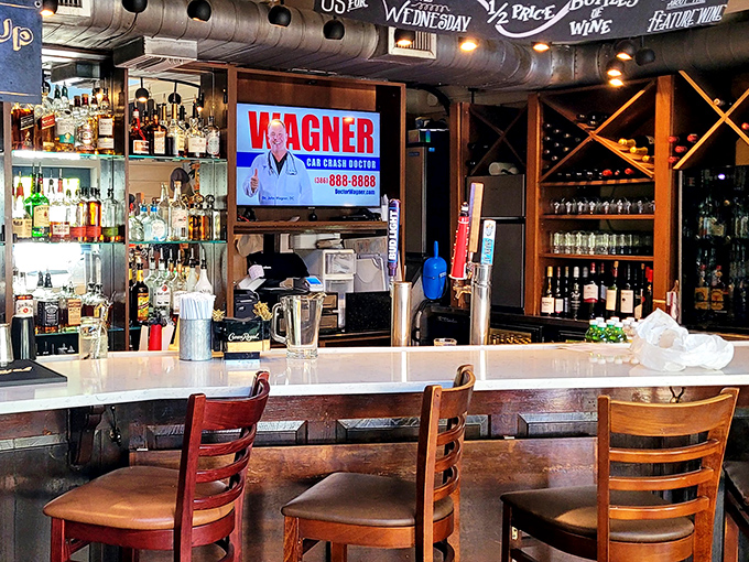 A well-stocked bar where locals gather to debate important matters like whether today's catch was better than yesterday's. Spoiler alert: they're both winners.