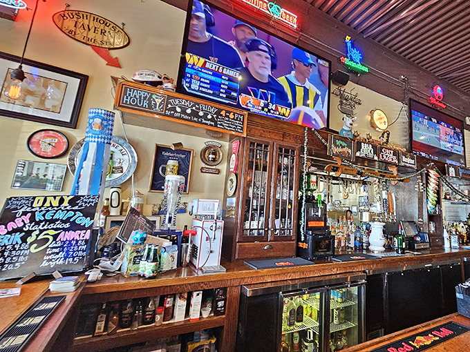 A bar that tells stories through its d&eacute;cor, where every beer sign and memorabilia piece has earned its place. 