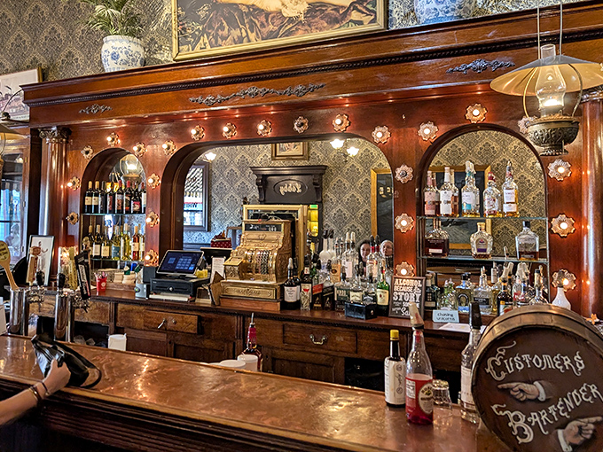 A bar that looks like it was transported straight from an upscale 1880s saloon. Where whiskey and tales flow with equal measure.