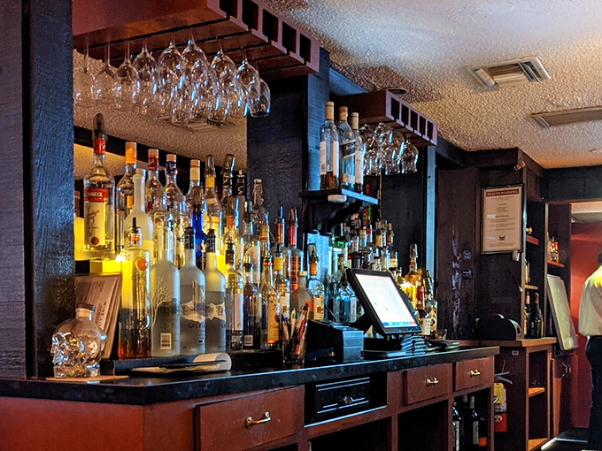 A well-stocked bar where cocktails are crafted with the same attention to detail as the legendary steaks.