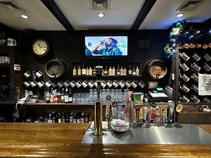 The bar&mdash;where bottles, mugs, and decades of stories line the walls, and the perfect pour is both science and art.